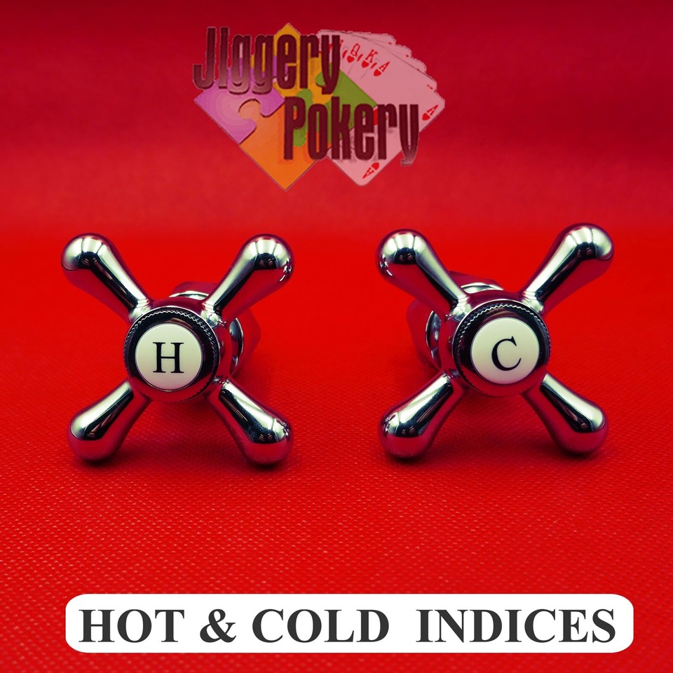 HOT & COLD Tap Indicators 2 pair HC Bathroom Basin Inserts Bath Cap ...