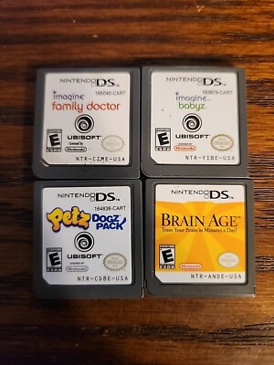 Nintendo DS Imagine Doctor Babyz Petz Dogz Brain Age Game Carts Only ...