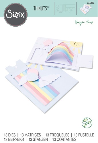 Sizzix Thinlits Die Set 13PK - Rainbow Slider Card by Georgie Evans | eBay Australia