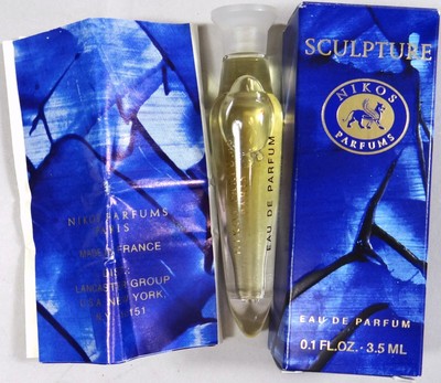 Nikos Sculpture Perfume Parfum Mini .10 oz 3.5ml Travel Vanilla Powdery ...