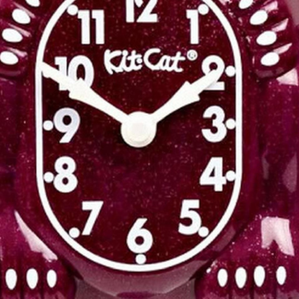 RUBY RED KIT CAT CLOCK 15.5" Glitter MADE IN USA Free Battery Kit-Cat ...