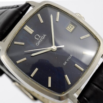 SPECIAL OMEGA DE VILLE REF 162060 AUTOMATIC DATE ORIGINAL BLUE DIAL ...
