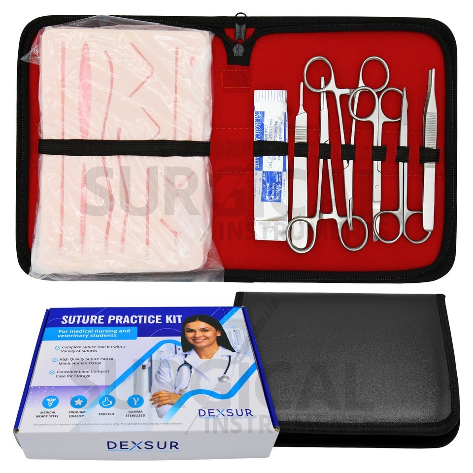 15 Piece Practice Suture Kit Set for Medical and Veterinary Student ...