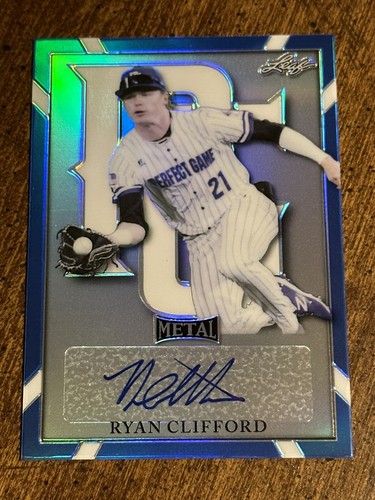 RYAN CLIFFORD 2021 LEAF PERFECT GAME METAL BLUE AUTOGRAPH #18/30 ASTROS ...