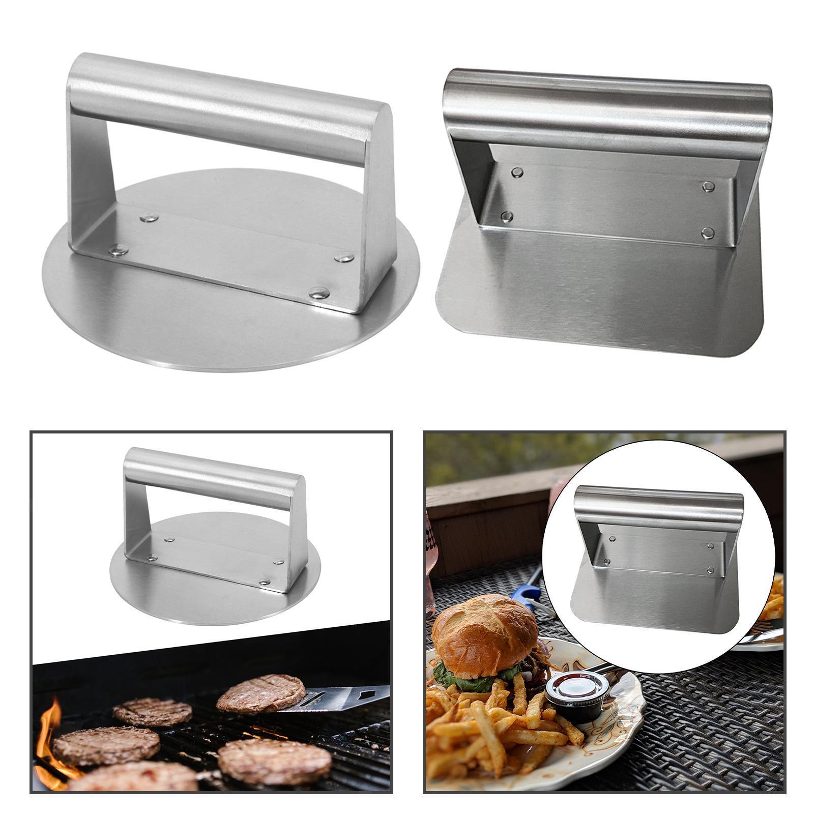 BBQ Press Burger Smasher Stainless Steel Flat Presser for Sandwiches ...