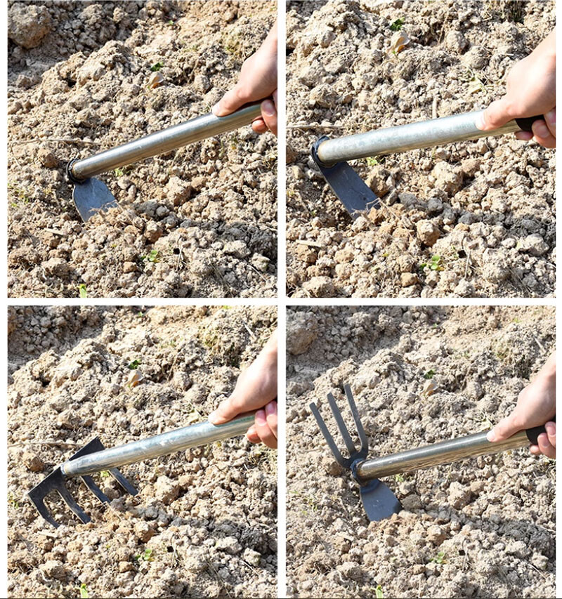 1pcs Wooden Handle Gardening Hoe Steel Garden Hand Weeding Dig Hoe Tool ...