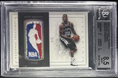 DAVID ROBINSON BGS 8.5 2016 NATIONAL TREASURES COLOSSAL LOGOMAN PATCH 1 ...
