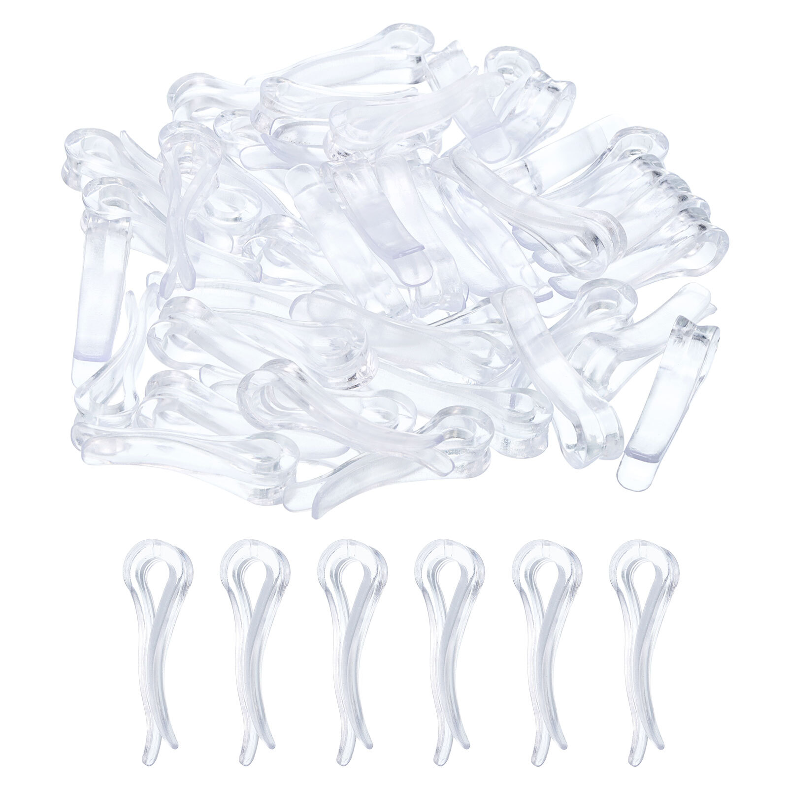 100Pcs Plastic Alligator Clips, 1.54" Clear U Shape Shirt Clip ...