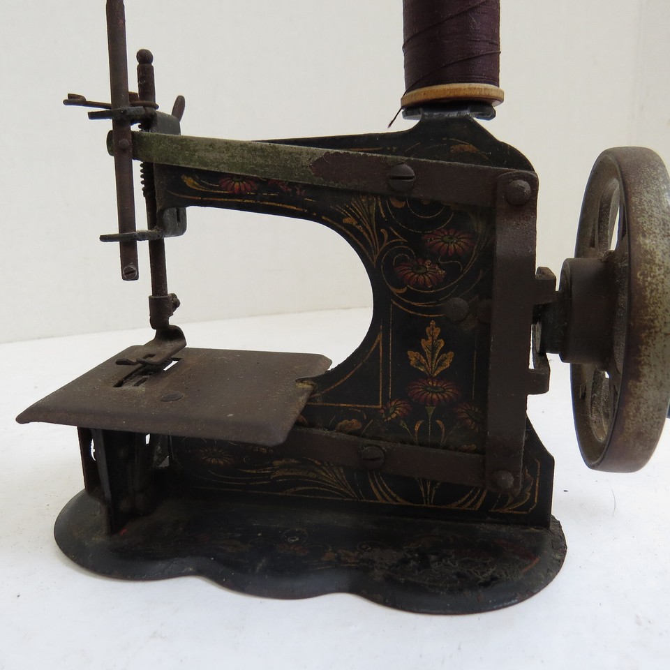 Vintage Miniature Toy Sewing Machine From Germany Working View Video ...