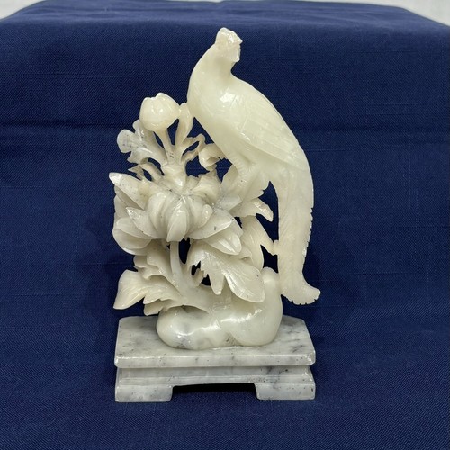 Chinese Carved Soapstone Phoenix With Lotus Flowers 3” x 5.5” | eBay