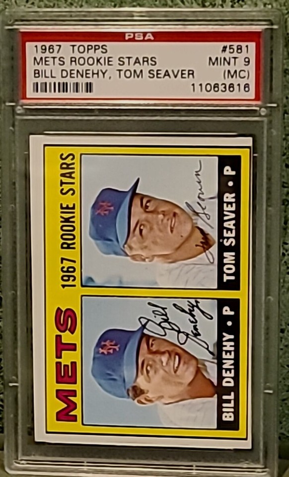 1967 Topps #581 TOM SEAVER ROOKIE RC PSA 9 MT (MC) MINT NY METS HOF ...