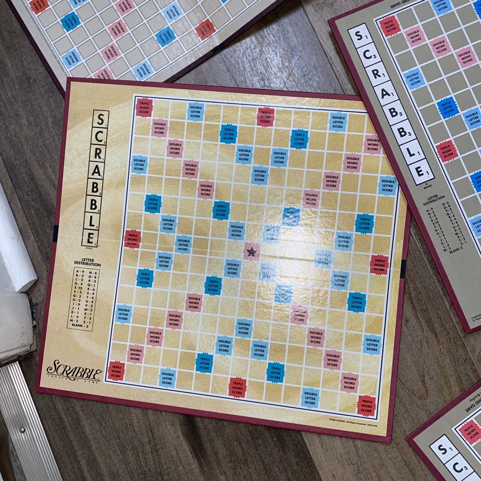 Lot of 7 Scrabble Game Square Cardboard BOARDS ONLY Crafting Art ...