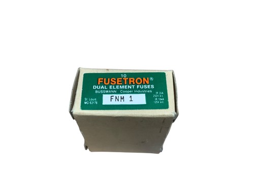 LOT OF 10 Bussmann FNM-1 FNM1 ( 1 Amp ) 1A 250Vac Fuses TIME-DELAY Fuse ...