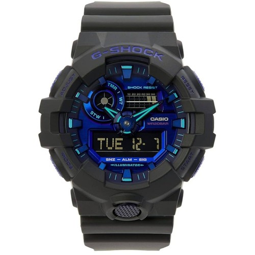 Casio Men's Ana Digi Watch G-Shock Virtual Blue Series Black Strap ...