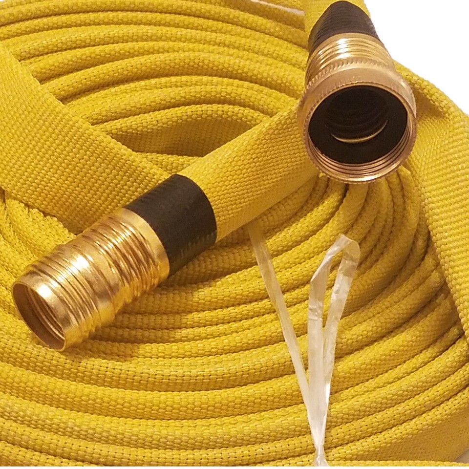 Forestry Grade Lay Flat Fire Hose with Garden Thread, YELLOW, WHITE 250 ...
