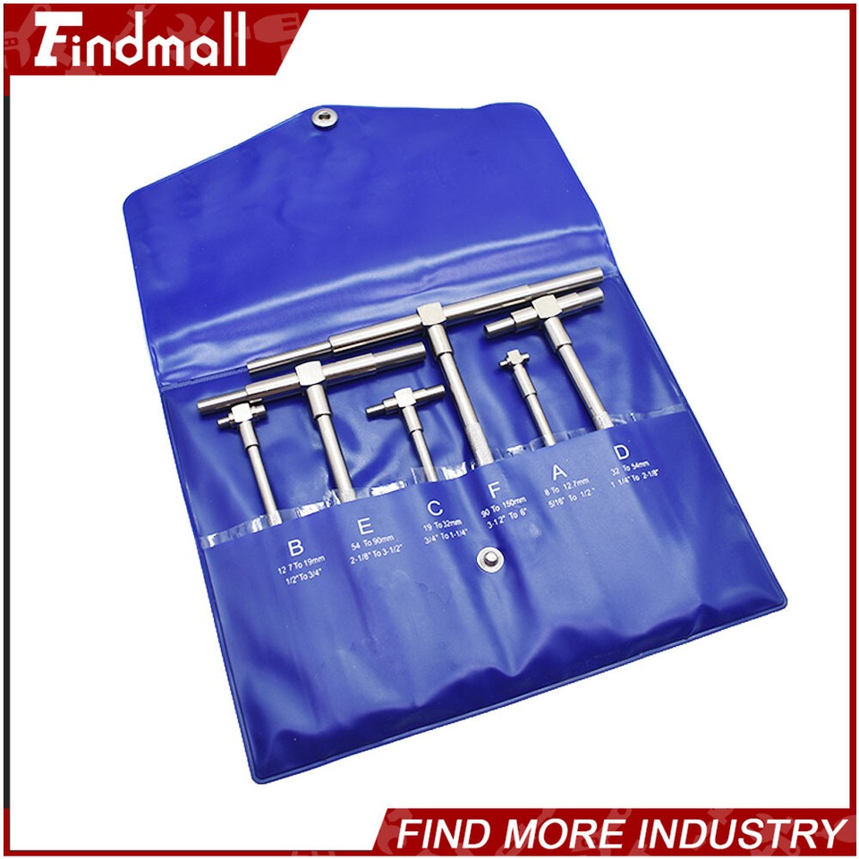 Findmall 6 Pack 5/16" - 6" Precision Telescoping Gage Measure T-Bore ...