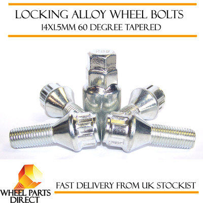 Locking Wheel Bolts 14x1.5 Nuts Tapered for VW Golf [Mk5] 04-09 | eBay UK