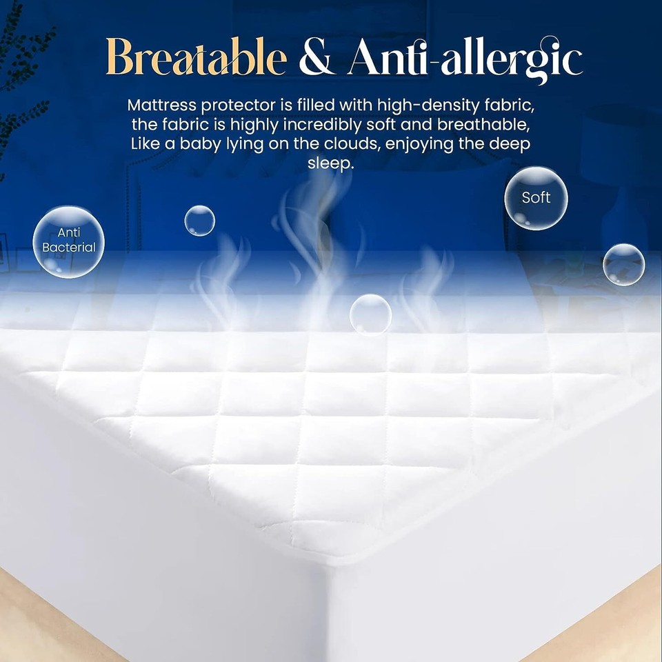 EXTRA DEEP QUILTED WATERPROOF MATRESS MATTRESS PROTECTOR FITTED BED ...