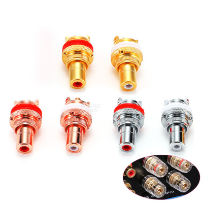 RCA Female Socket Gold RCA Phono Chassis Insulated Panel Mount Jack ...