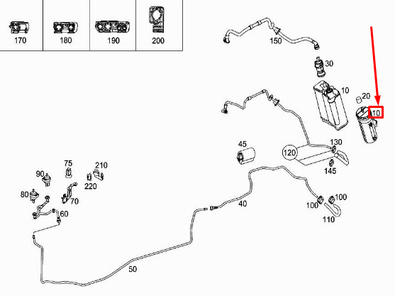 Mercedes-Benz E W238 2018 Active Carbon Filter Fuel Vapour Canister ...