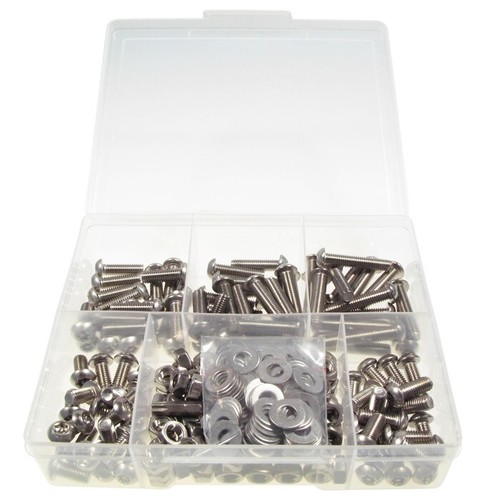 Qty 2 Assortment Kit 271 Piece M8 Button Security Screw Nut Washer ...
