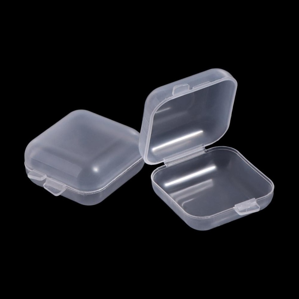 100 Pcs Finishing Jewelry Storage Case Square Plastic Case Earring Ring ...