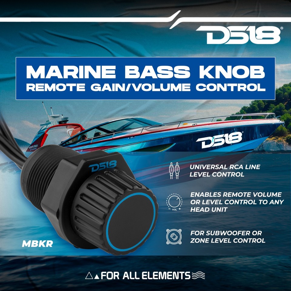 DS18 Marine Bass Knob Remote Gain/Volume Control - Waterproof Remote ...