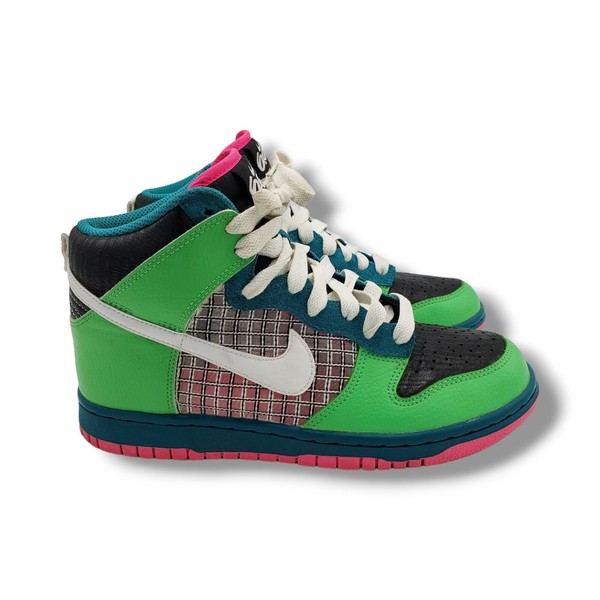 Size 8 - Nike Dunk 6.0 High Neon Green Pink W for sale online | eBay