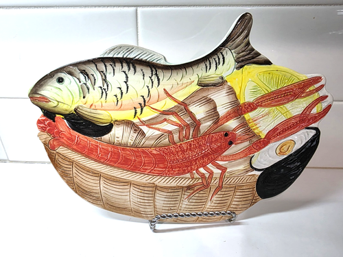 Trivit Fish Seafood Ceramic Platter Italian Handpainted 11 X 8 | eBay