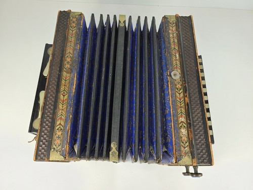 Vintage Antique German Wooden 13" Accordion Instrument 10 Keys | eBay