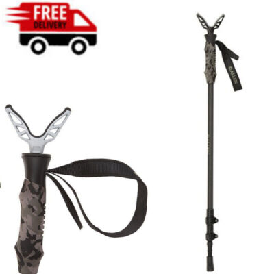 61" Tall Premium Carbon Fiber Portable Monopod Shooting Stick with Cams ...