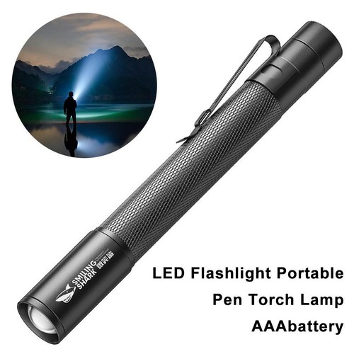 LED Flashlight Clip Mini Light Penlight Pocket Portable Pen Torch Lamps Outdoor | eBay