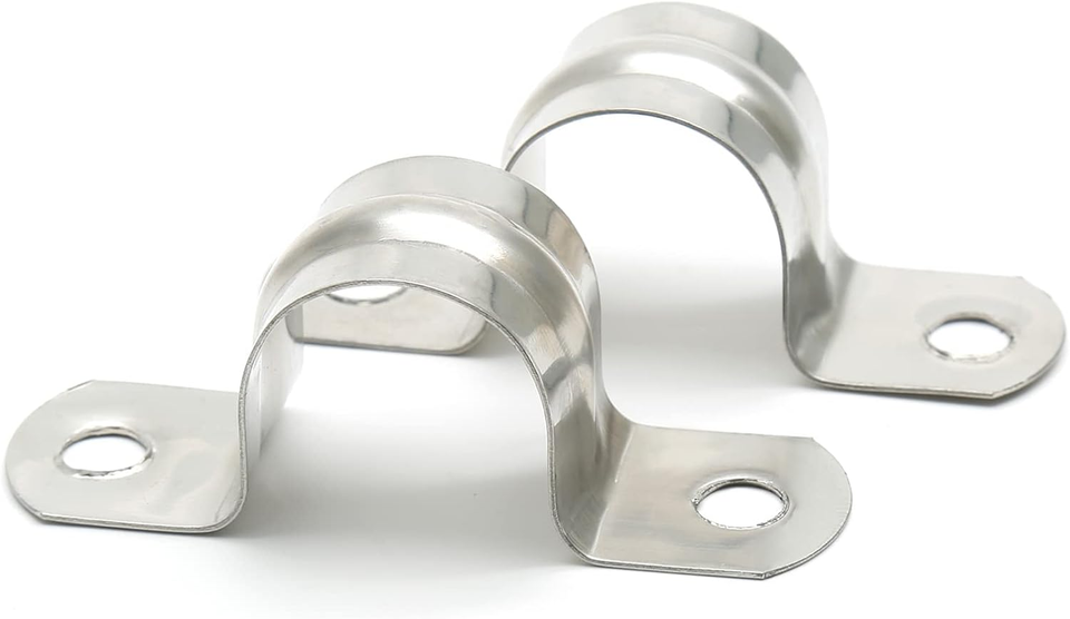 25 PCS M20 (3/4 Inch) Stainless Steel Conduit Clamps, Two Hole Strap U ...