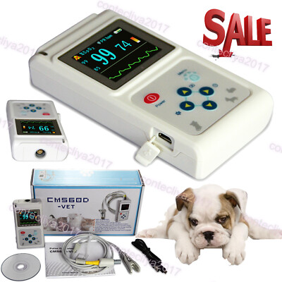 Veterinary pulse oximeter PR animal tongue ear spo2 probe+PC software ...