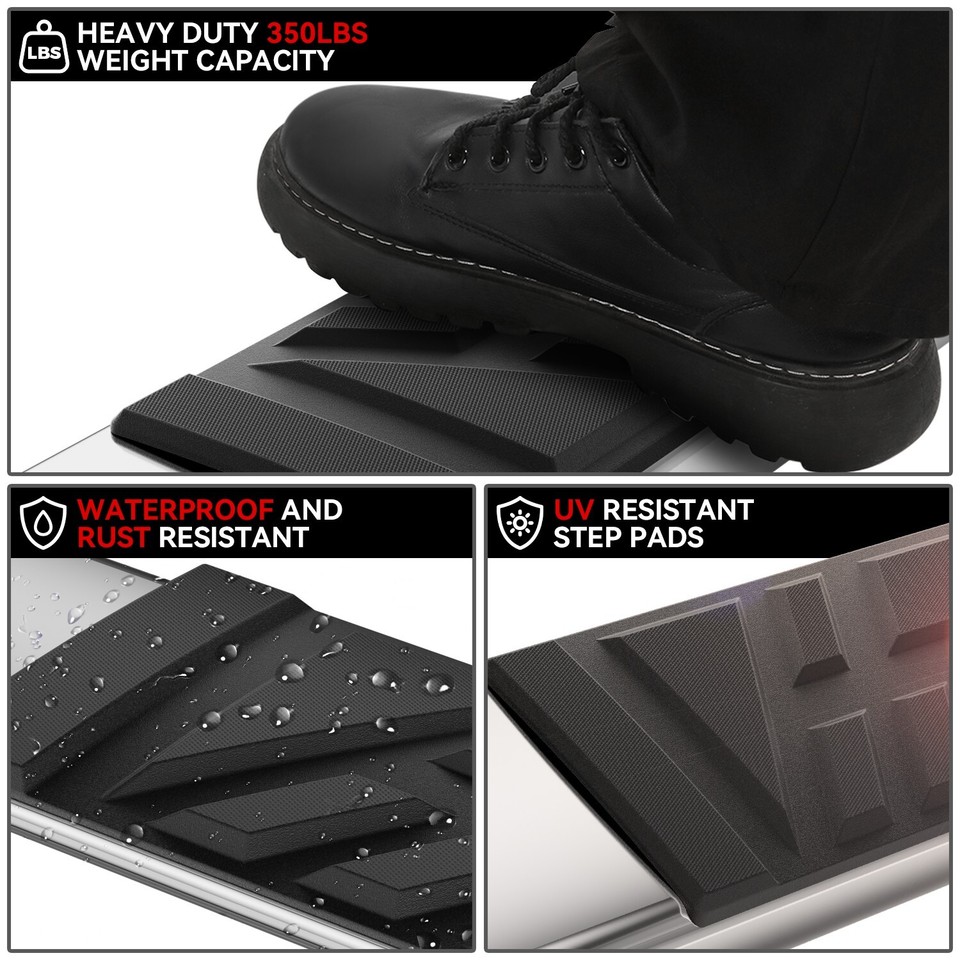 For 10-16 GMC Acadia Denali 6.5" Premium Running Boards Side Step Pedal ...