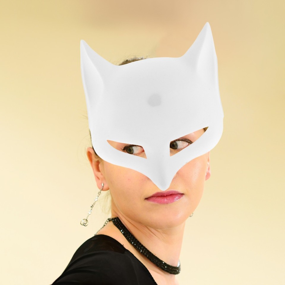 2 Pcs Unpainted Mask Set Halloween Masks Fox for Diy Animal Face | eBay ...