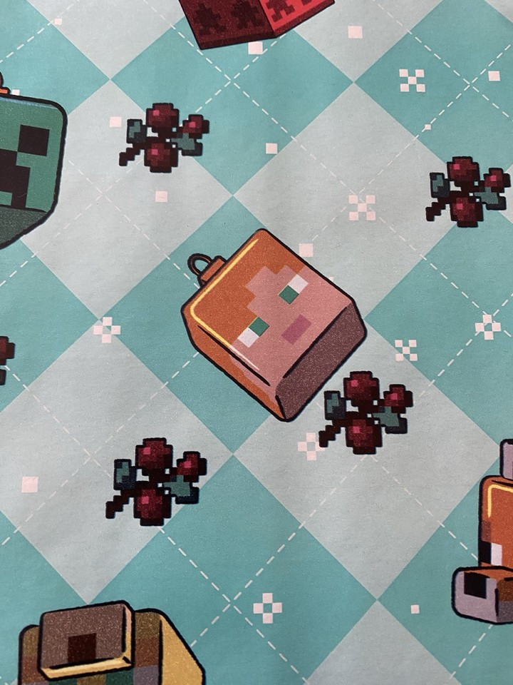 MINECRAFT MINE CRAFT Christmas Wrapping Paper 20 Sq Ft LAST ONE !! | eBay