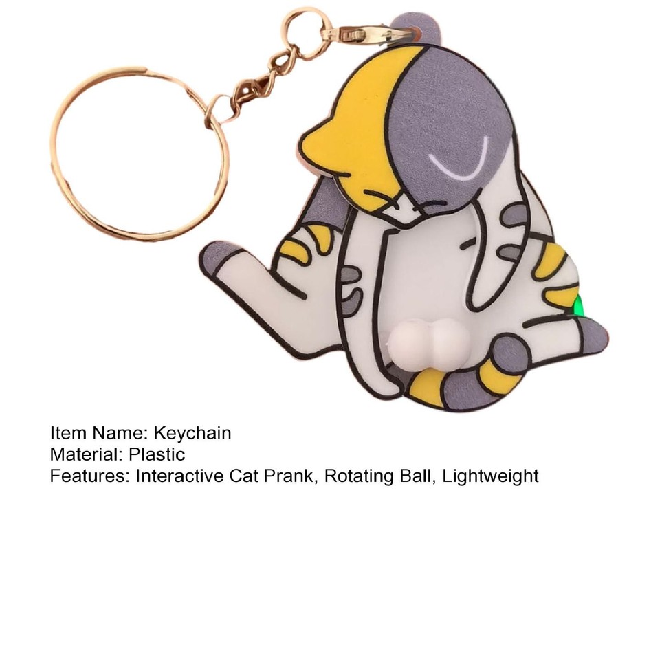 Key Chain Quirky Keychain for Friends Cat with Rotating Ball Claw ...