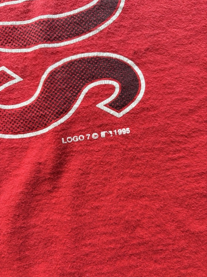 Vintage Logo 7 Cincinnati Reds Baseball red casual SS t-shirt 1995 ...