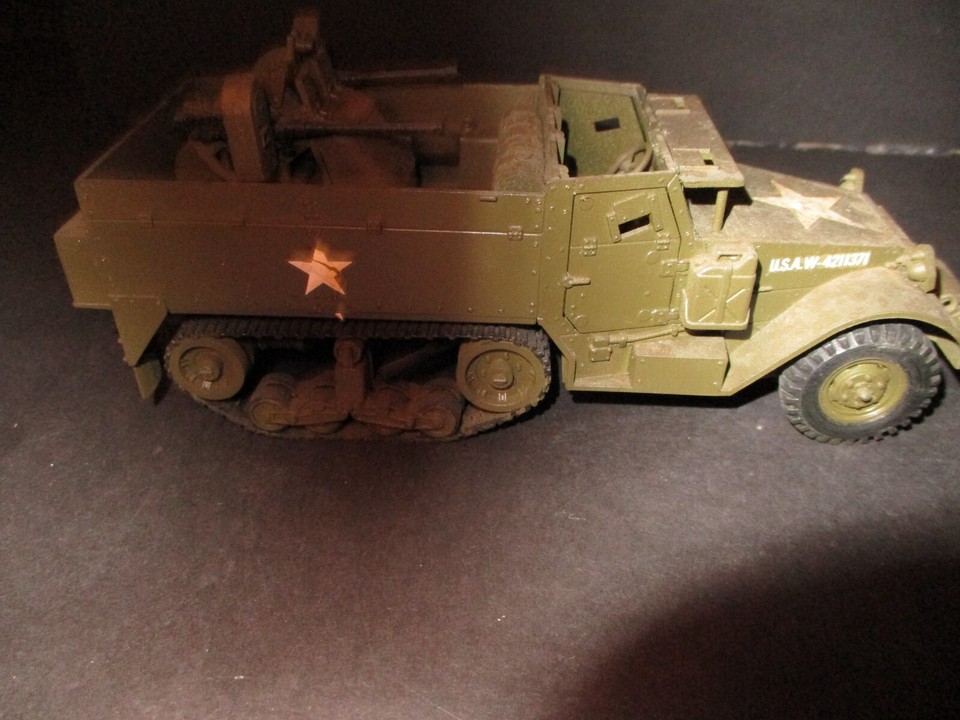 Vintage/Built/ Plastic/Model/WW-2 (US/ARMY/HALF/TRAC/GUN)1970's/Nice | eBay