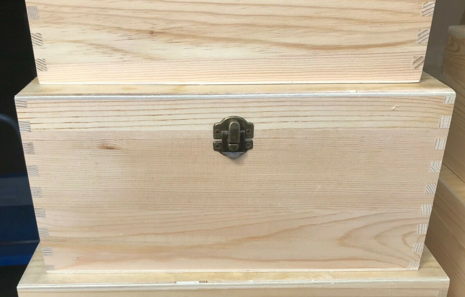 CLEARANCE Wooden Craft Box Pine Treasure Chest Storage Memory Gift ...