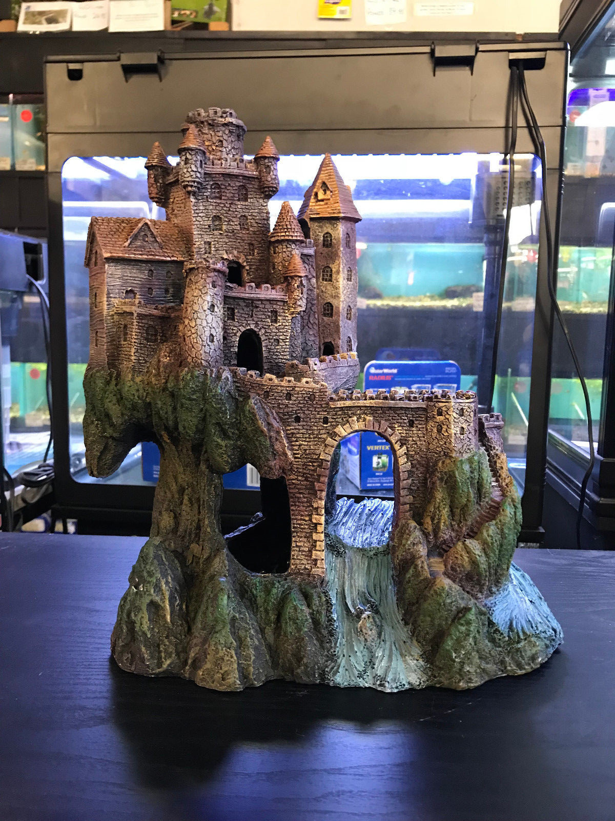 EXTRA LARGE CASTLE XL FISH TANK AQUARIUM ORNAMENT DECORATION BOTH ...