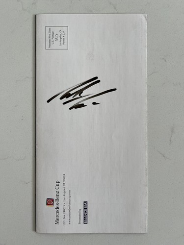 ATP TENNIS UCLA 2001 LEAFLET SIGNED BY ANDRE AGASSI & GIL REYES ...