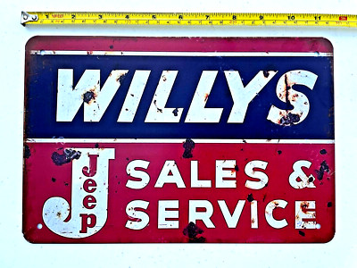 Willys Jeep Sales & Service Tin Sign Metal Sign Art Shop Man Cave ...