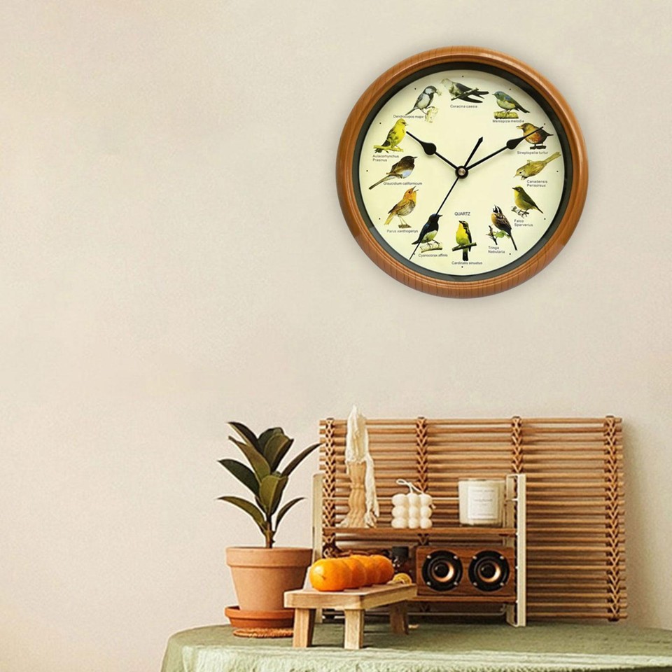 Singing Bird Wall Clock Decorative Wall Clock 10 inch Round Creative ...