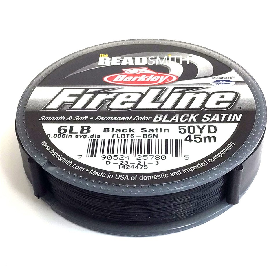 FireLine Beading Thread 6LB Crystal Smoke Black Beadsmith 15YD 50 125 ...