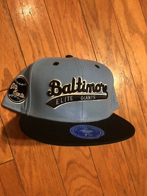 Baltimore Elite Giants Fitted Hat Size 7 5/8 Blue NLB Baseball Cap ...