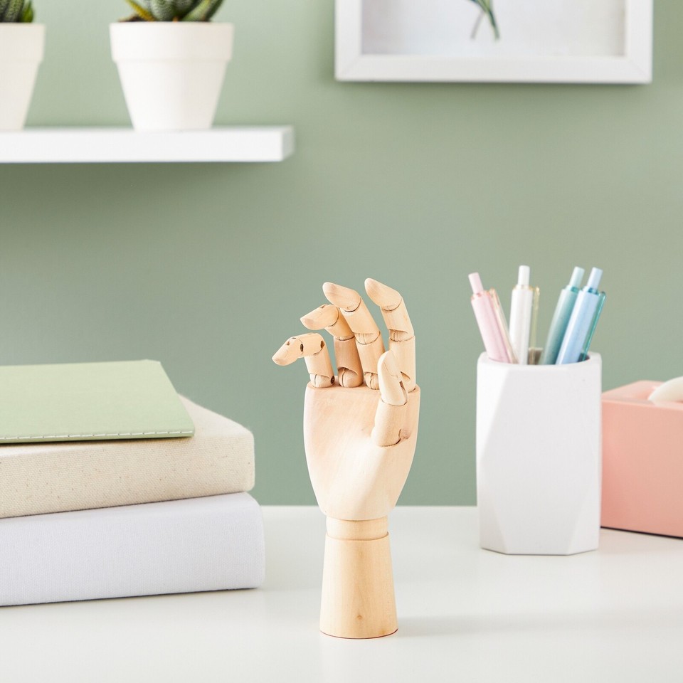 Wooden Hand Model, 7" Art Mannequin Figure with Posable Fingers for ...
