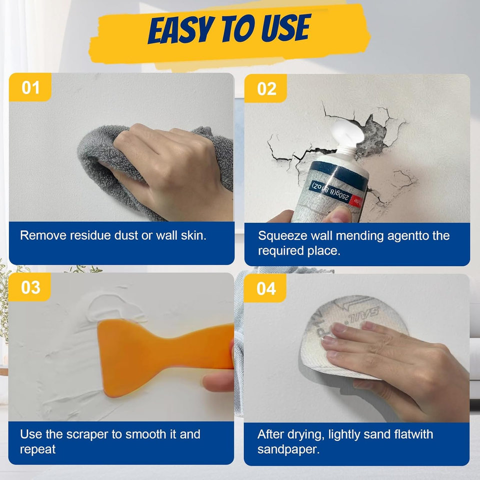 1Pcs Drywall Repair Kit, Wall Spackle Repair Paste with Scraper, Wall ...