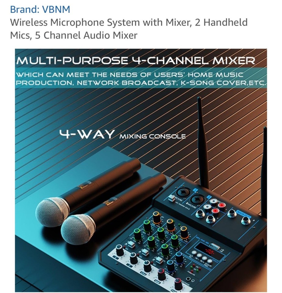 VBNM Wireless Microphone System with Mixer | eBay